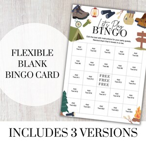 Editable Bingo Cards: Mountain Trip | Camping | Family Vacation ...