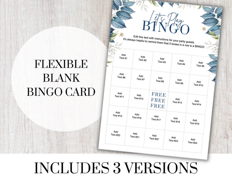 Editable Bingo Cards: Boy Baby Shower | Bridal Shower | Birthday Party ...