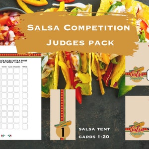 Salsa Competition Printable Party Pack | Judges' Table - Etsy