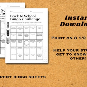 Back to School Bingo Get to Know You Game Printable Icebreaker Back to ...