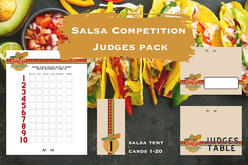 Salsa Competition Printable Party Pack | Judges' Table - Etsy