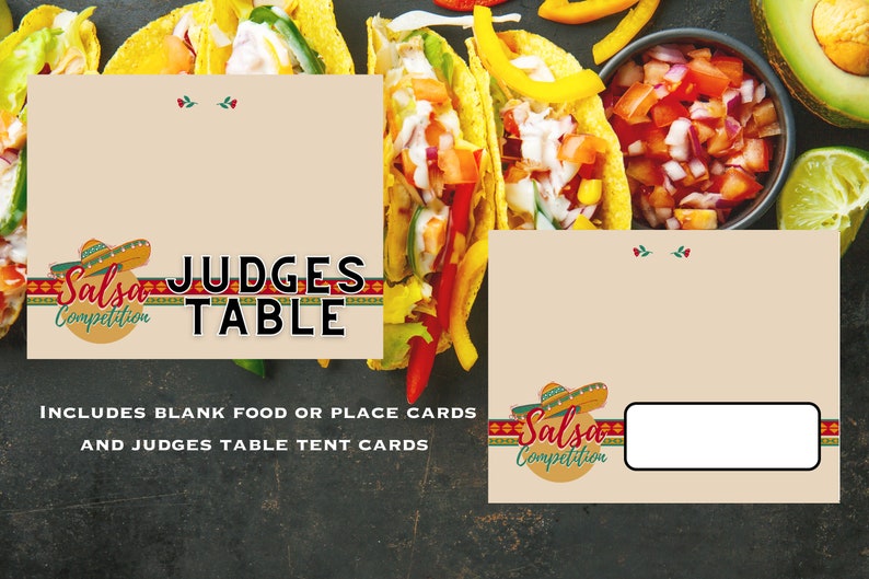 Salsa Competition Printable Party Pack | Judges' Table - Etsy