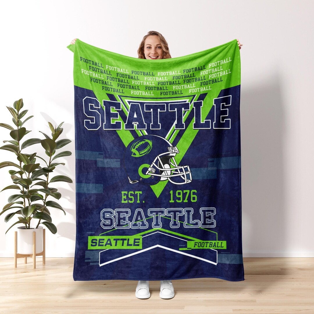 Seattle Football Vintage Personalized Blanket,seattle Seahawk Football ...