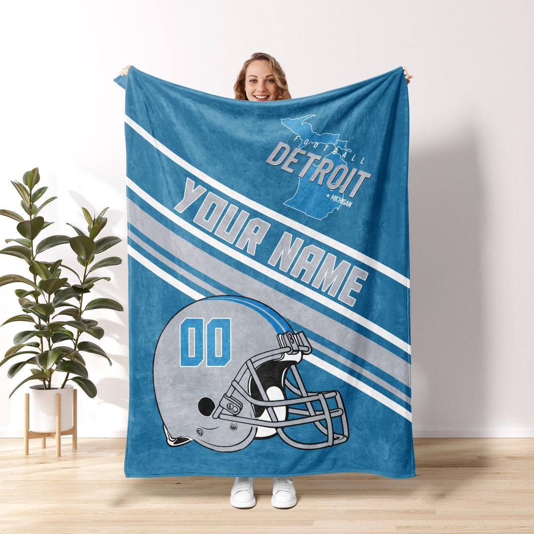 Detroit Football Personalized Blanket,detroit Lion Football Blanket ...