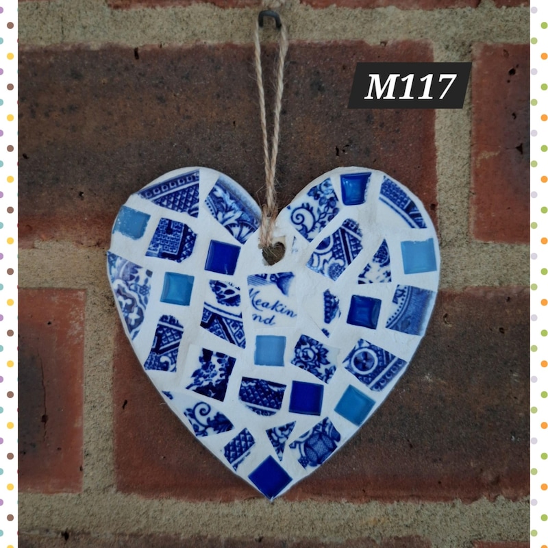 Mosaic Heart With China - Etsy UK