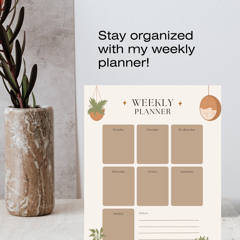 Minimalist Weekly Planner Printable to Do List,week on 1 Page, Weekly ...