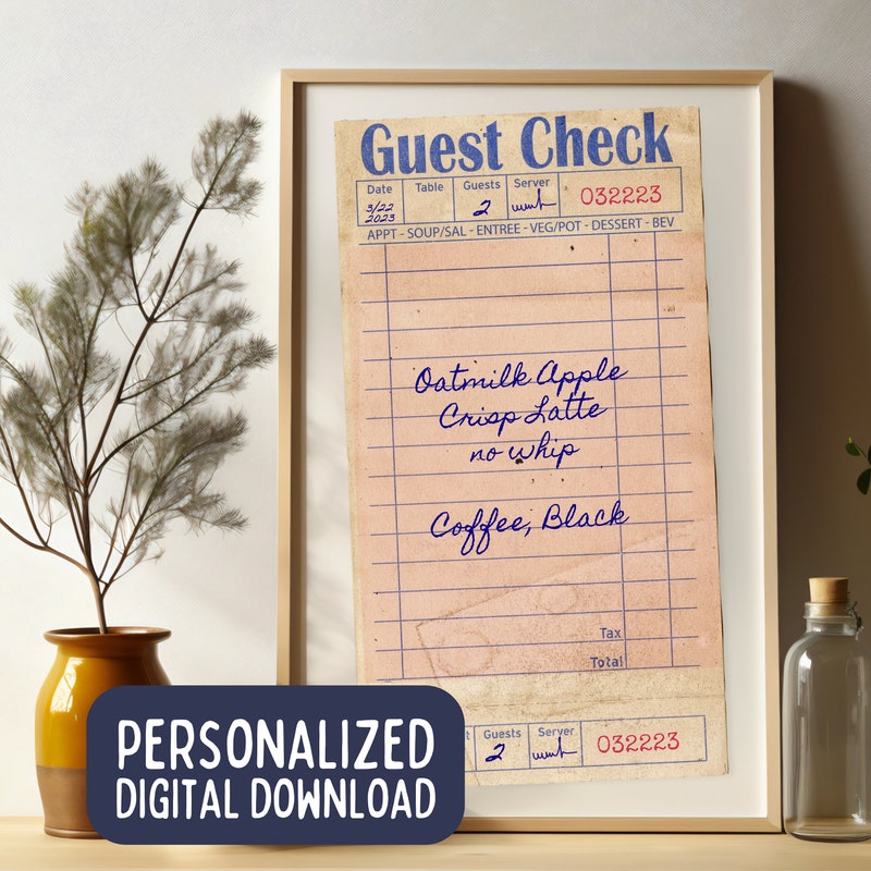 Guest Check Wall Art - Etsy
