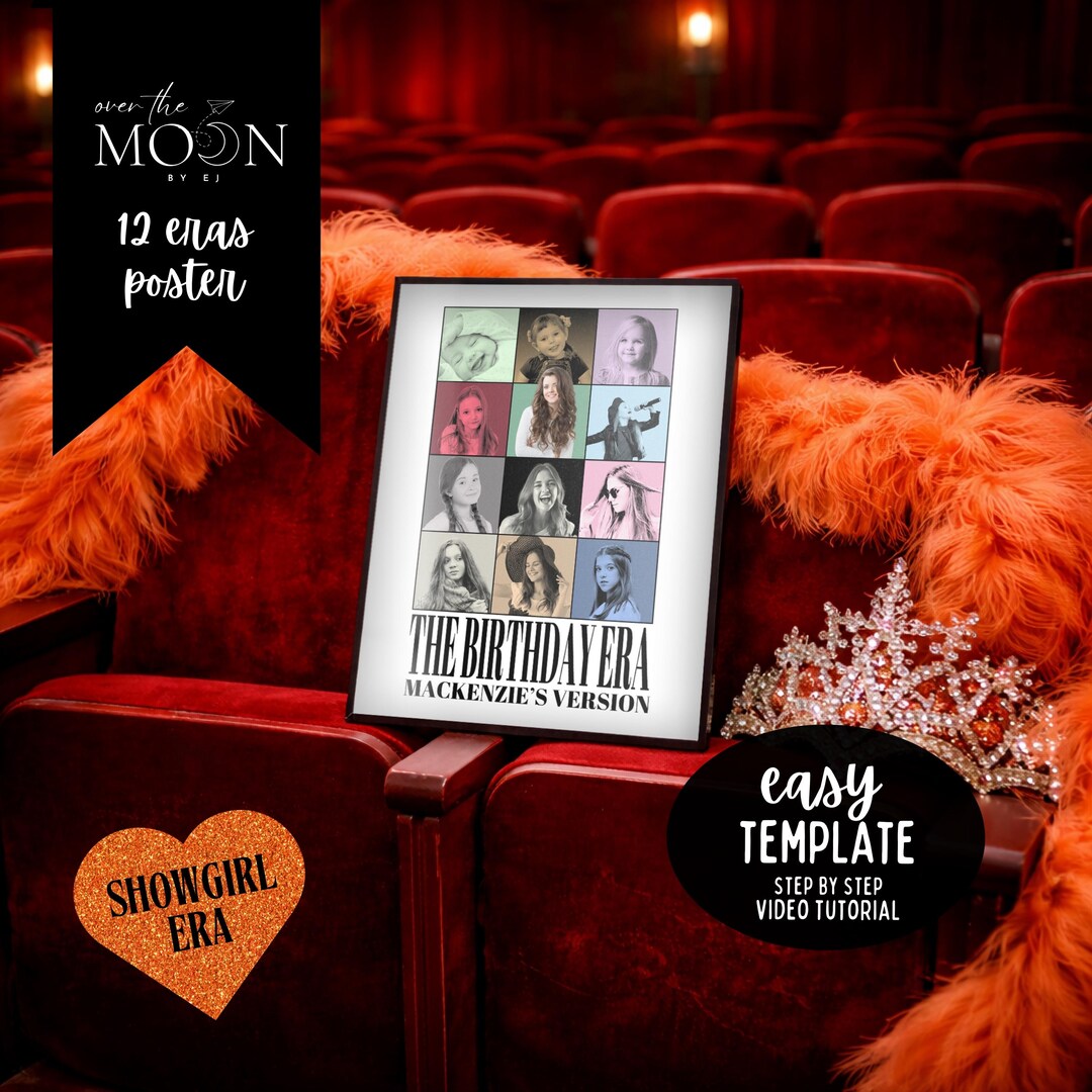 Eras Poster Photo Collage Template | DIY Girls Night Bachelorette Era ...