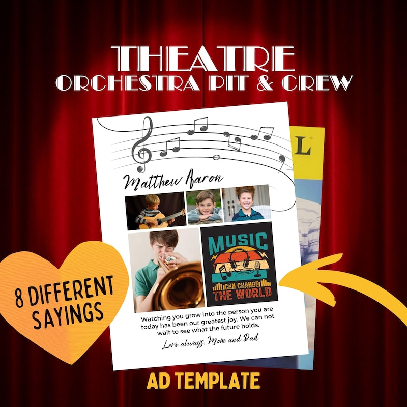 Playbill Ad Template - Etsy