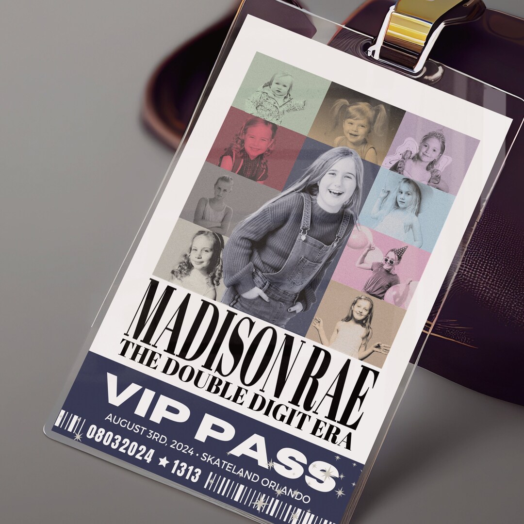 Personalized Eras Tour VIP Pass: Custom Birthday Invitation (printable ...