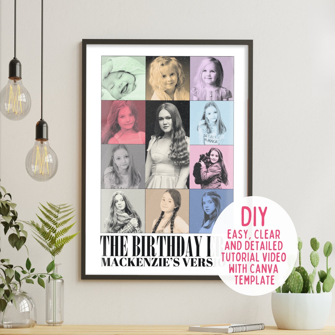Updated Custom Birthday 11 Eras Poster: Photo Collage Template (DIY ...