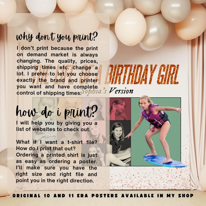 Personalized Eras Photo Backdrop: Custom Birthday Era Party Banner With ...