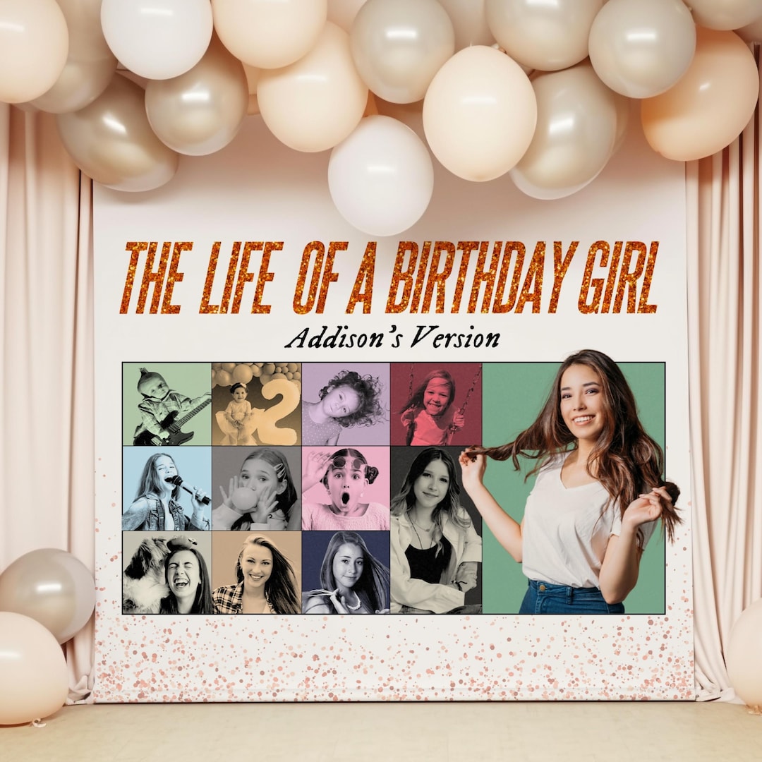 Personalized Eras Photo Backdrop: Custom Birthday Era Party Banner With ...