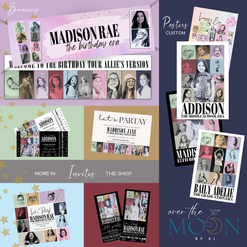 Personalized Eras Photo Backdrop: Custom Birthday Era Party Banner With ...