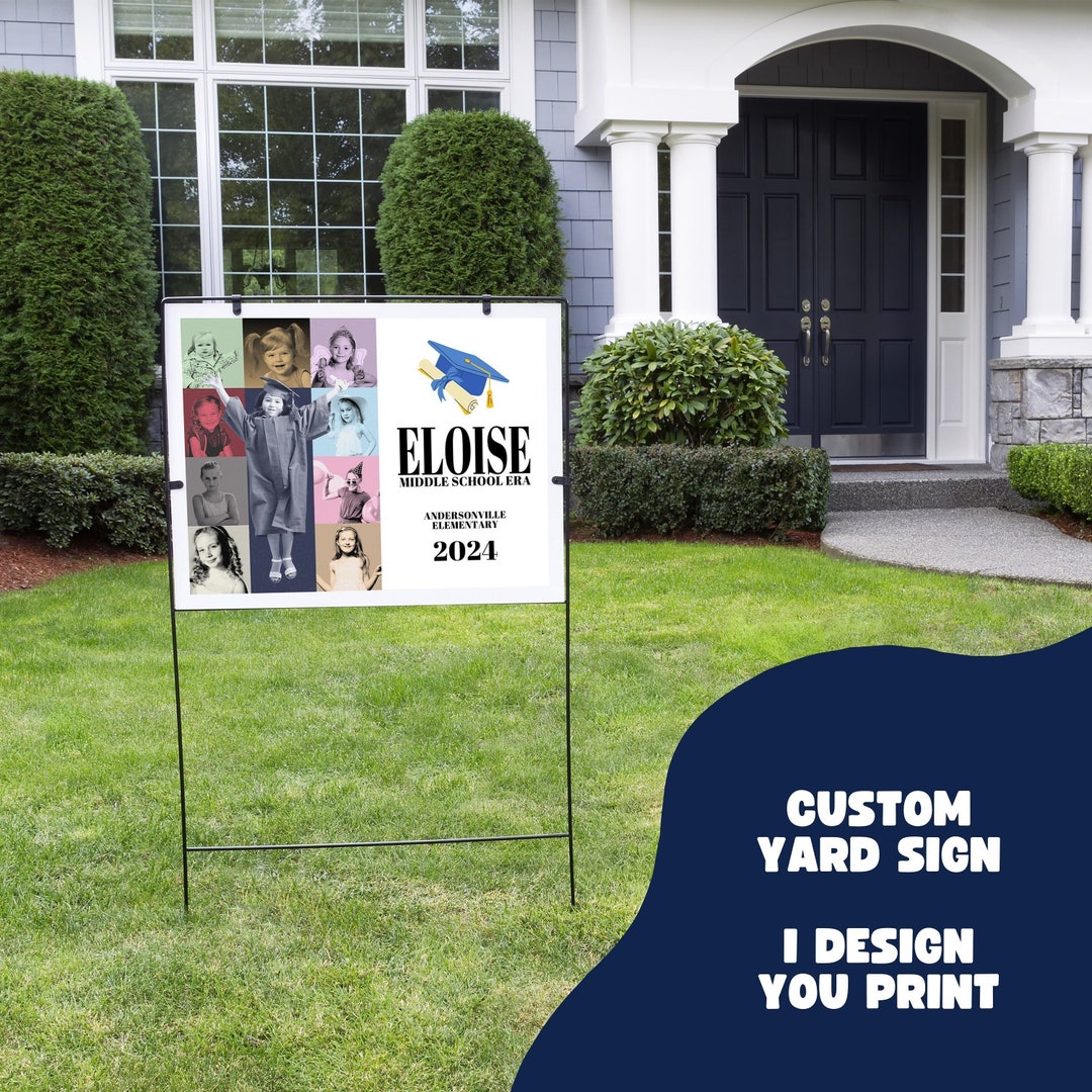 Custom Graduation Yard Sign: Eras Tour Photo Collage, Printable Display ...