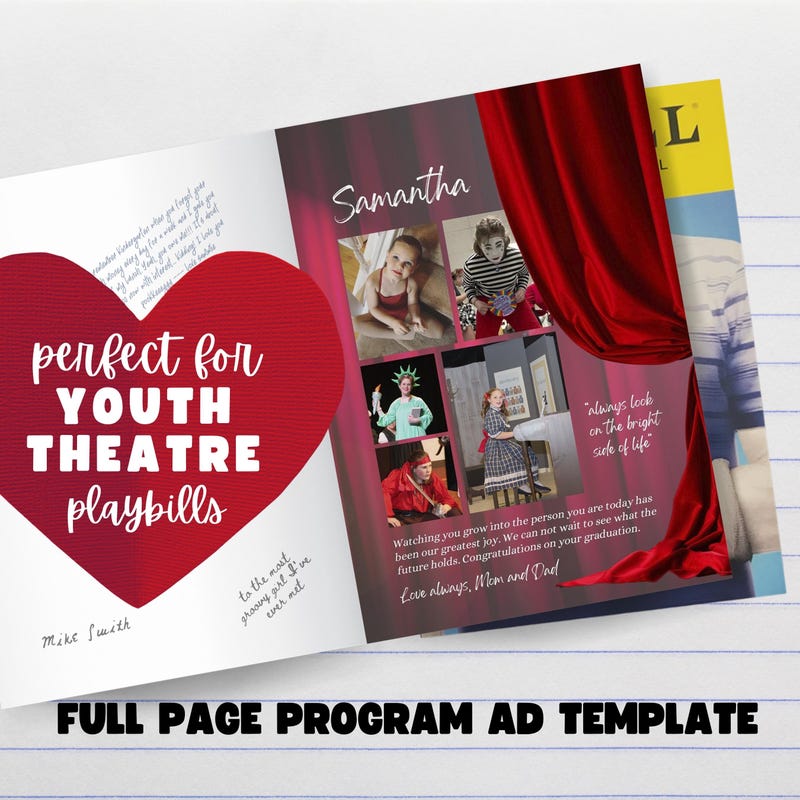 Playbill Ad Template - Etsy