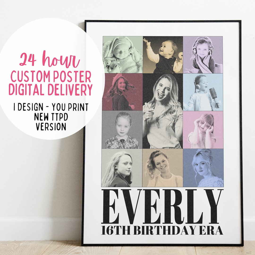 24 HR Custom Eras Themed Birthday Party Sign, Banner, Eras Poster Idea ...