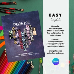Custom Teacher Photo Collage Poster: Eras Class Display (digital ...