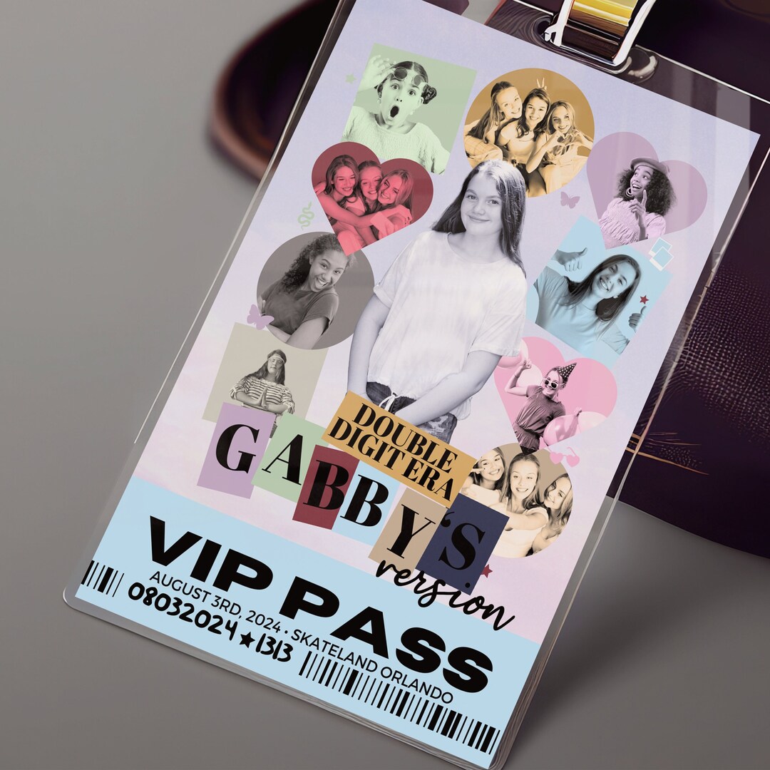 Custom Eras Tour VIP Pass: Personalized Birthday Party Favor (digital ...