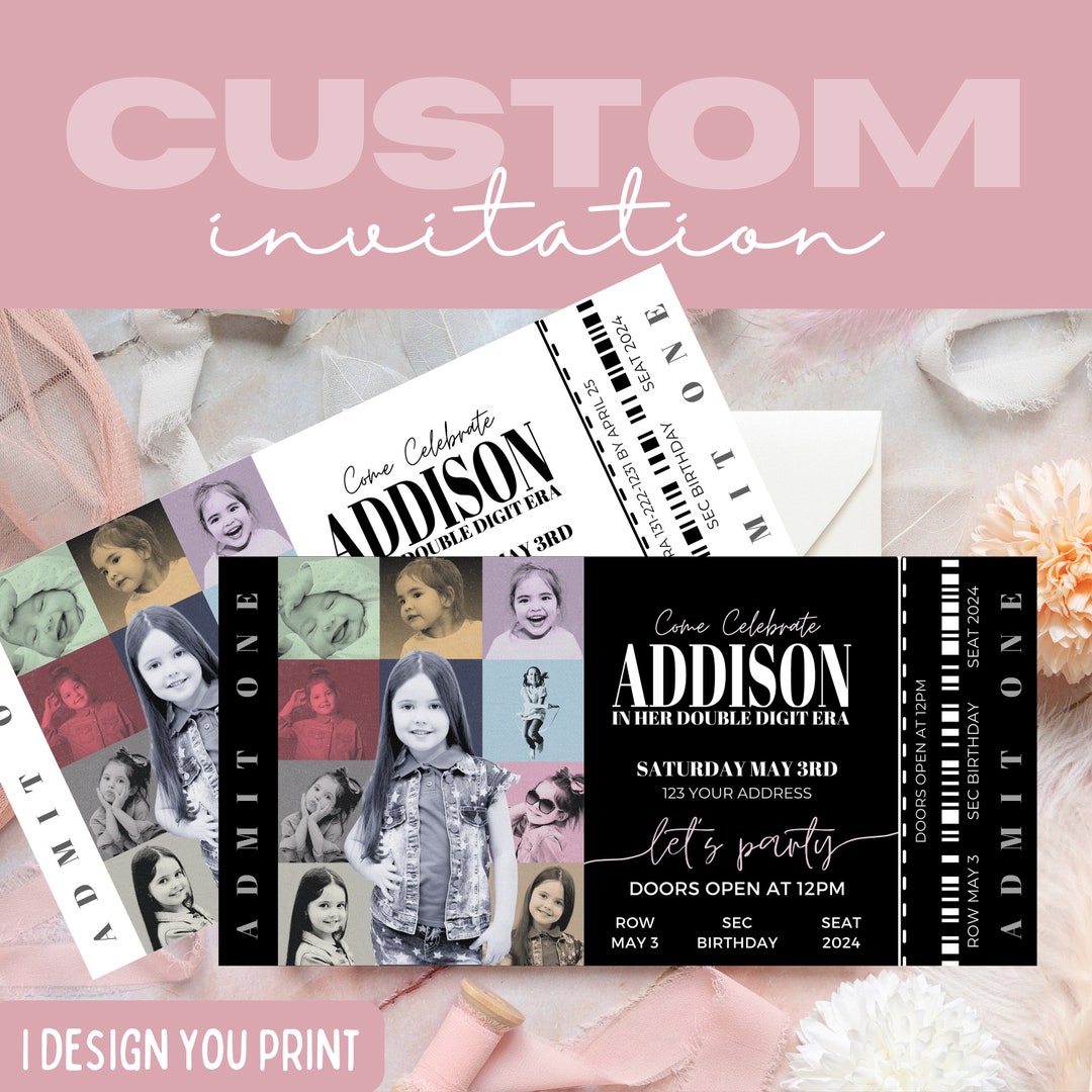 Personalized Custom Birthday Era Themed Party Invitation | Eras Theme ...