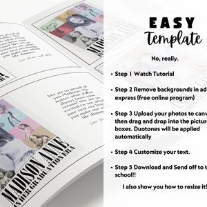 Yearbook Ad Template Personalized High School Half Page Program Eras ...