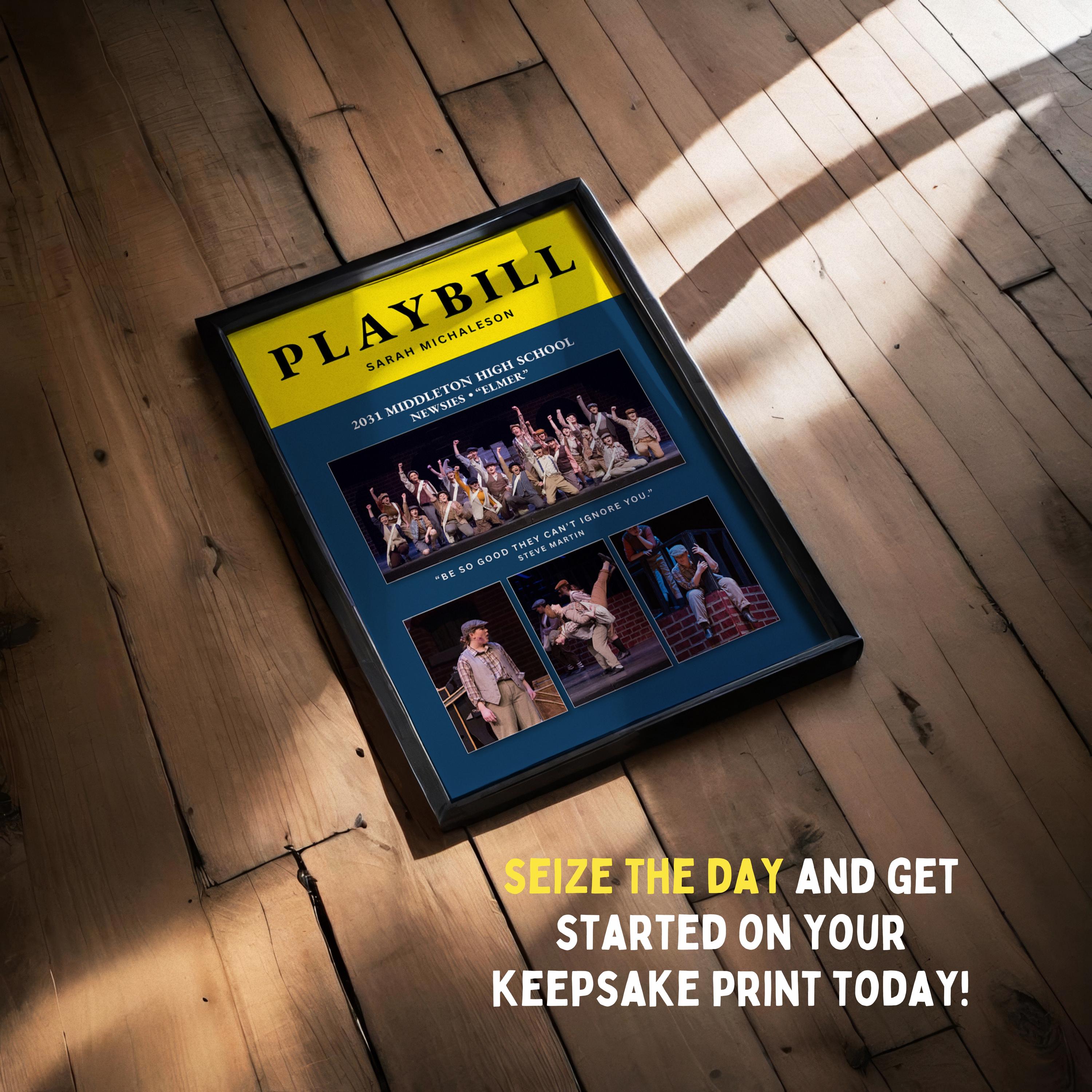 Playbill Template Canva | DIY Keepsake Gift for High School Musical ...