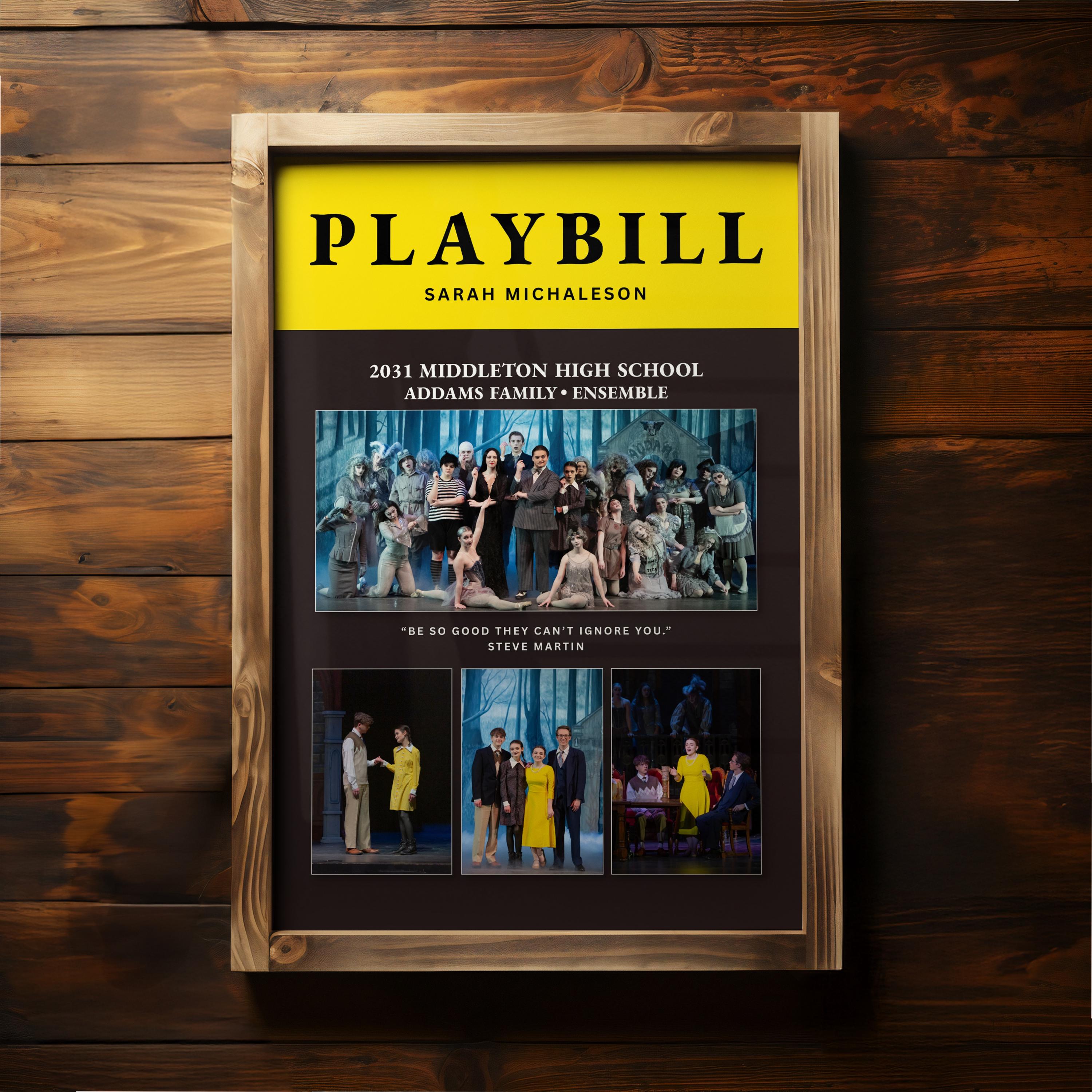 Playbill Template Canva | DIY Keepsake Gift for High School Musical ...