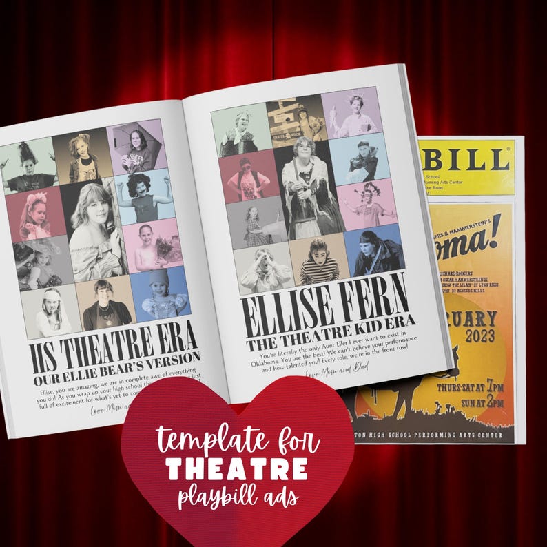 Editable Theatre Program Praise Ad Template Full Page 8.5x11, Eras ...