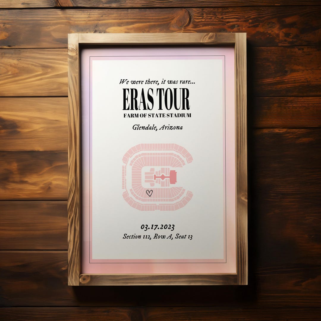 Eras Keepsake Stadium Seat Map Wall Art Print | Concert Venue Seating ...