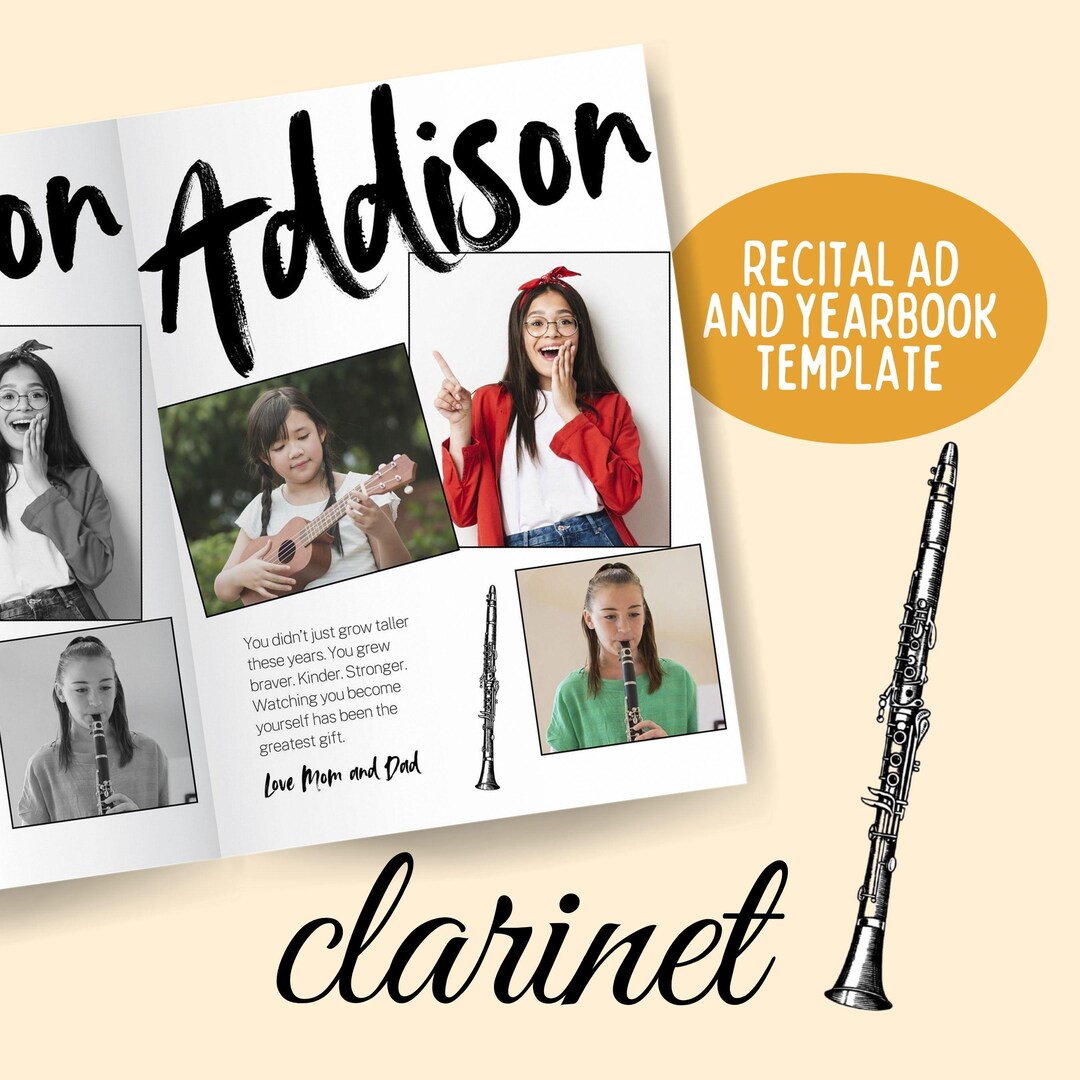 Full Page Music Recital Program Ad Canva Template | Full Page Yearbook ...