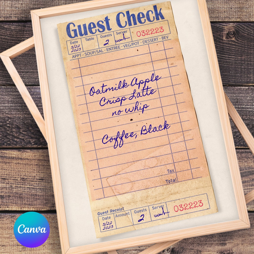 Custom Guest Check Art: Handwritten Quote Template (canva Template) - Etsy