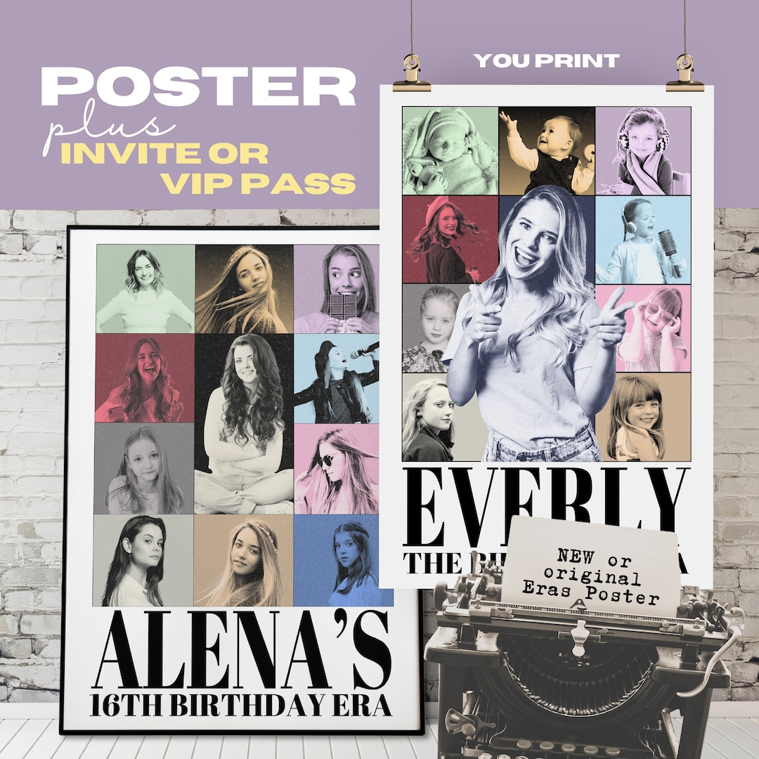 Custom Eras VIP Pass Birthday Invitation and Era Poster for Eras Themed ...
