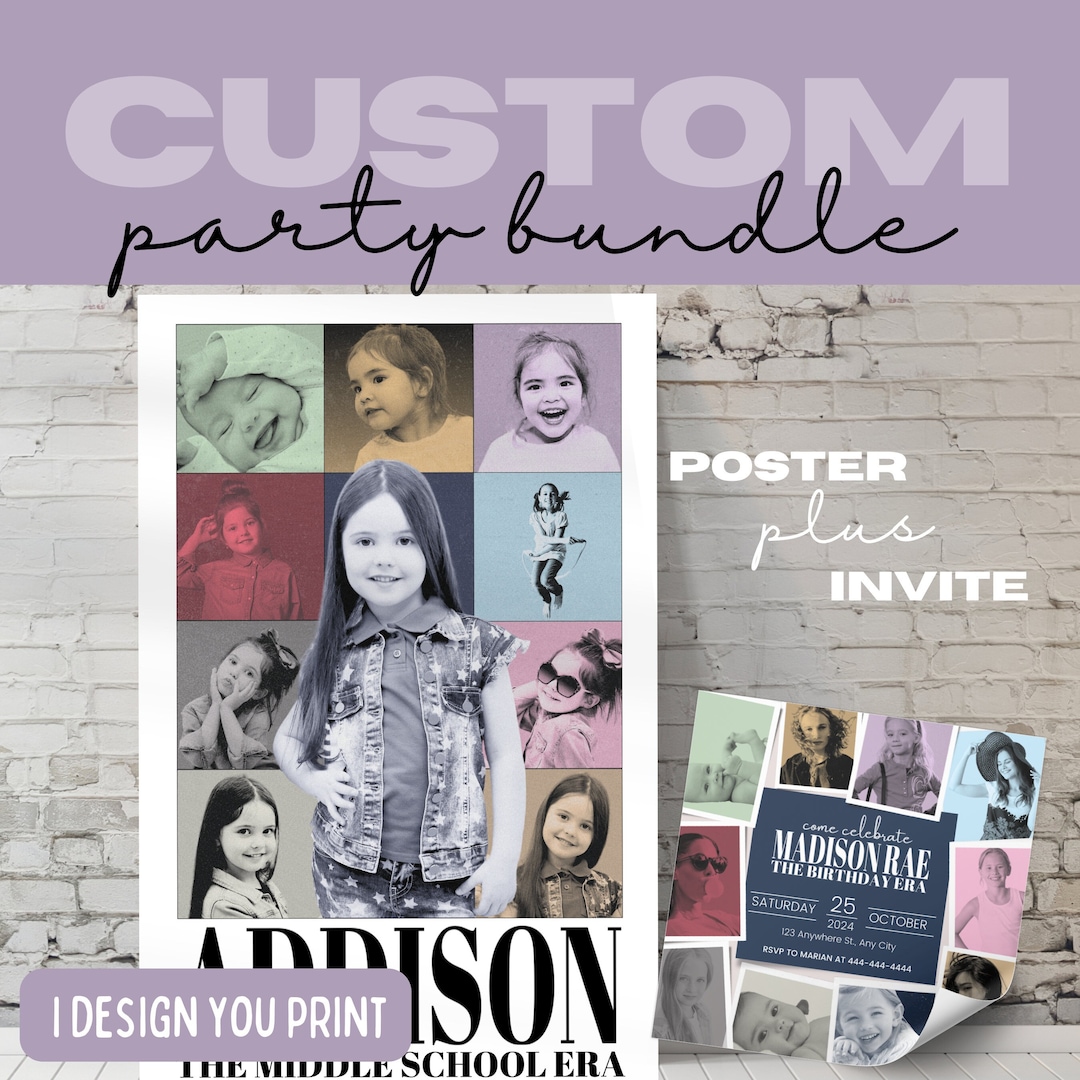 Navy Custom Eras Themed Party Invitation Poster Welcome Sign Birthday ...