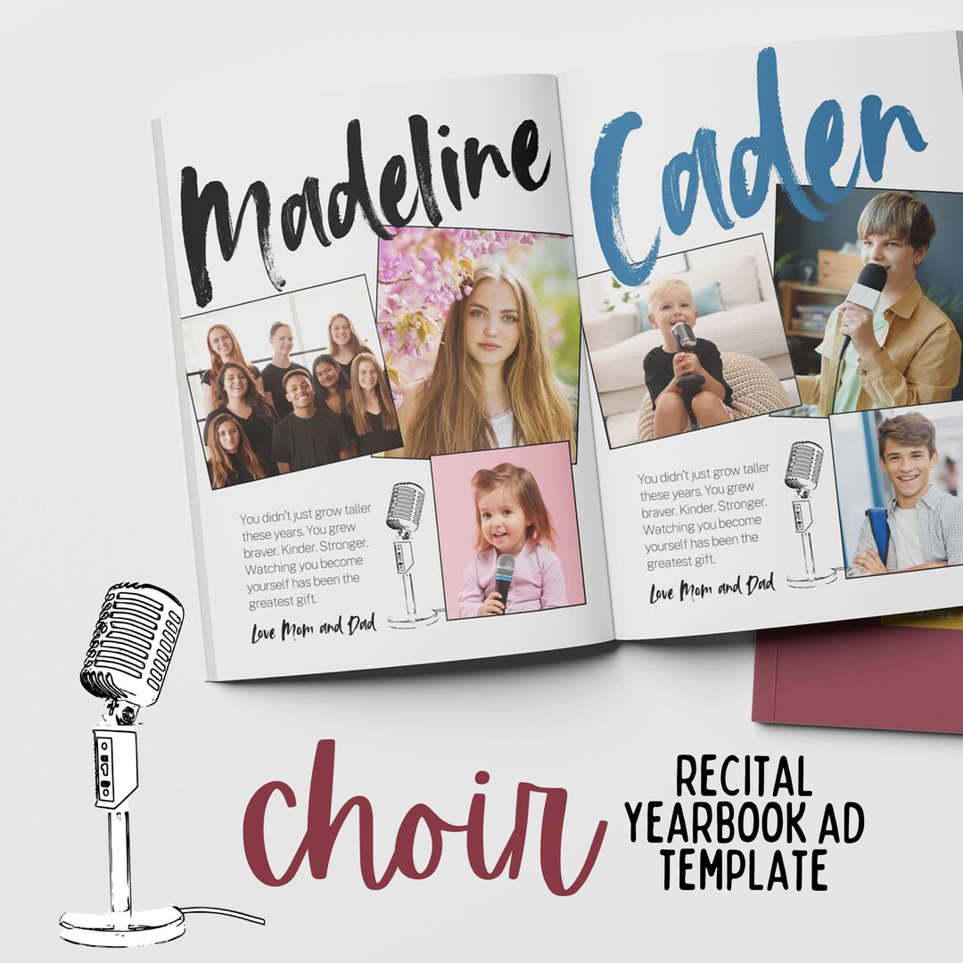 Vocal Recital Program Ad Canva Template | Full Page Yearbook Photo ...