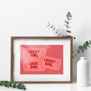 Horizontal Preppy Room Decor Digital Wall Art Prints | Lucky Girl ...