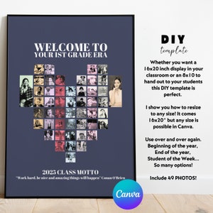 Custom Teacher Photo Collage Poster: Eras Class Display (digital ...