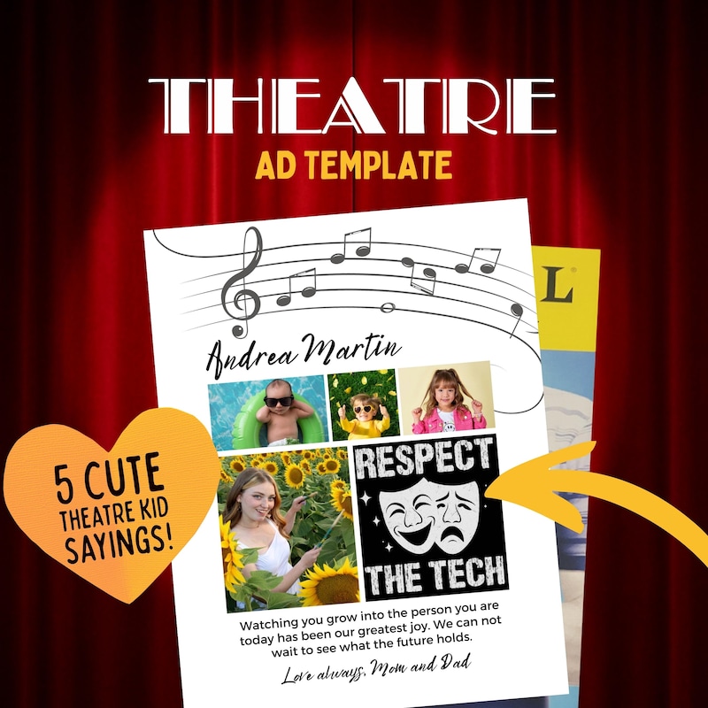 Playbill Ad Template - Etsy