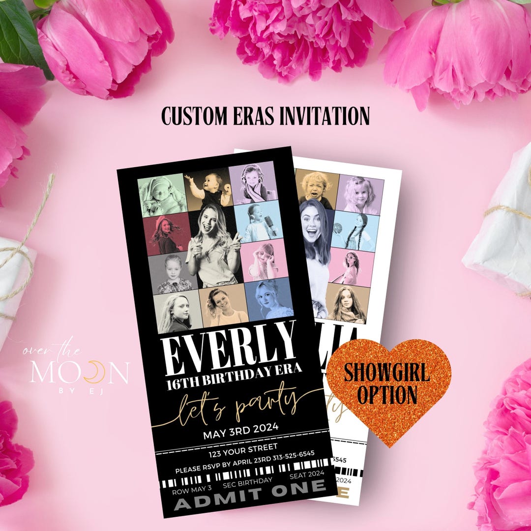 Personalized Eras Tour Poster Birthday Invitation, Showgirl Era Theme ...