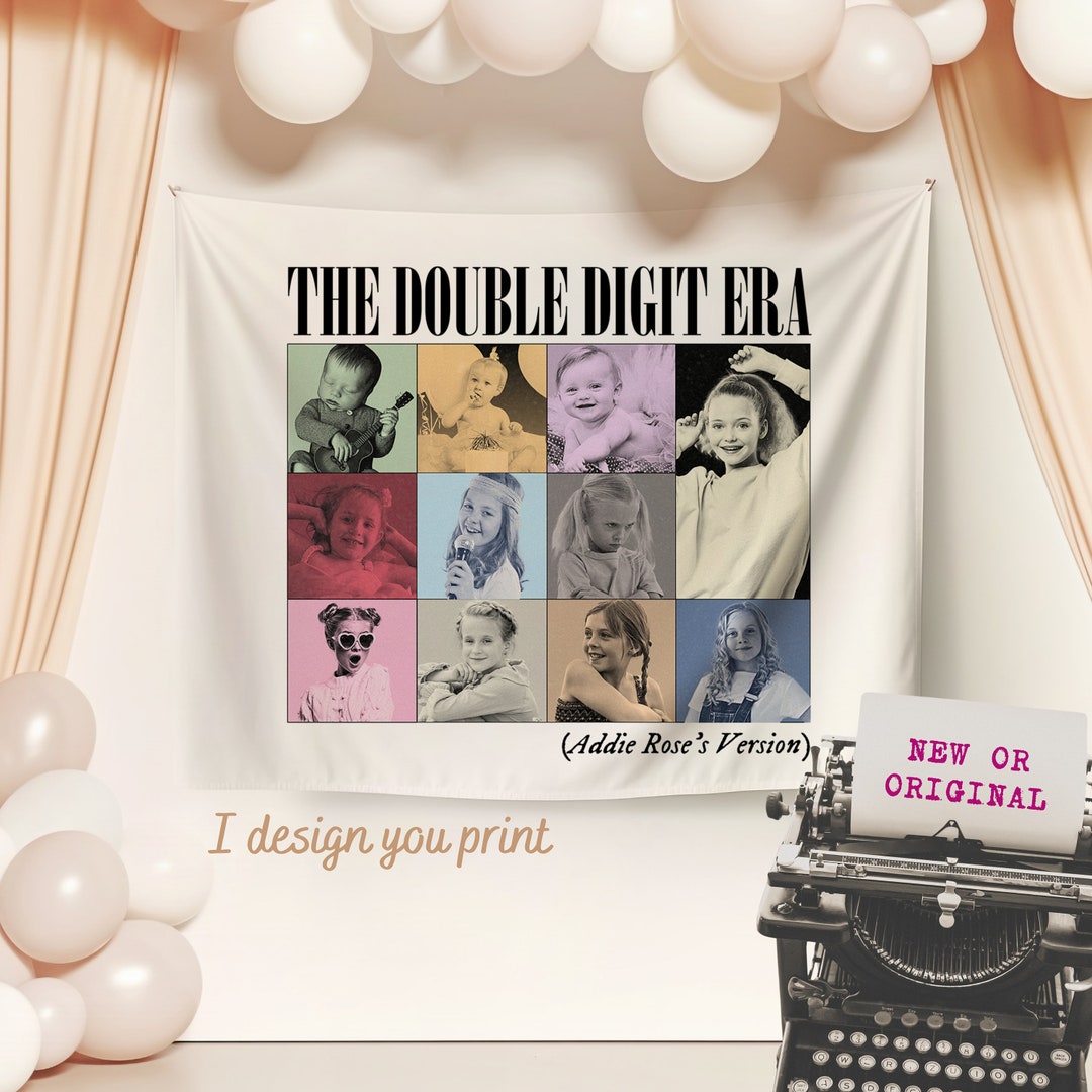 Custom Eras Birthday Banner: Personalized Photo Backdrop (digital ...