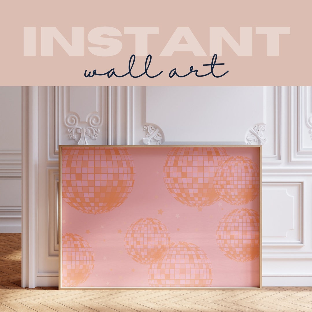 Horizontal Preppy Room Decor Digital Wall Art Prints | Disco Ball ...