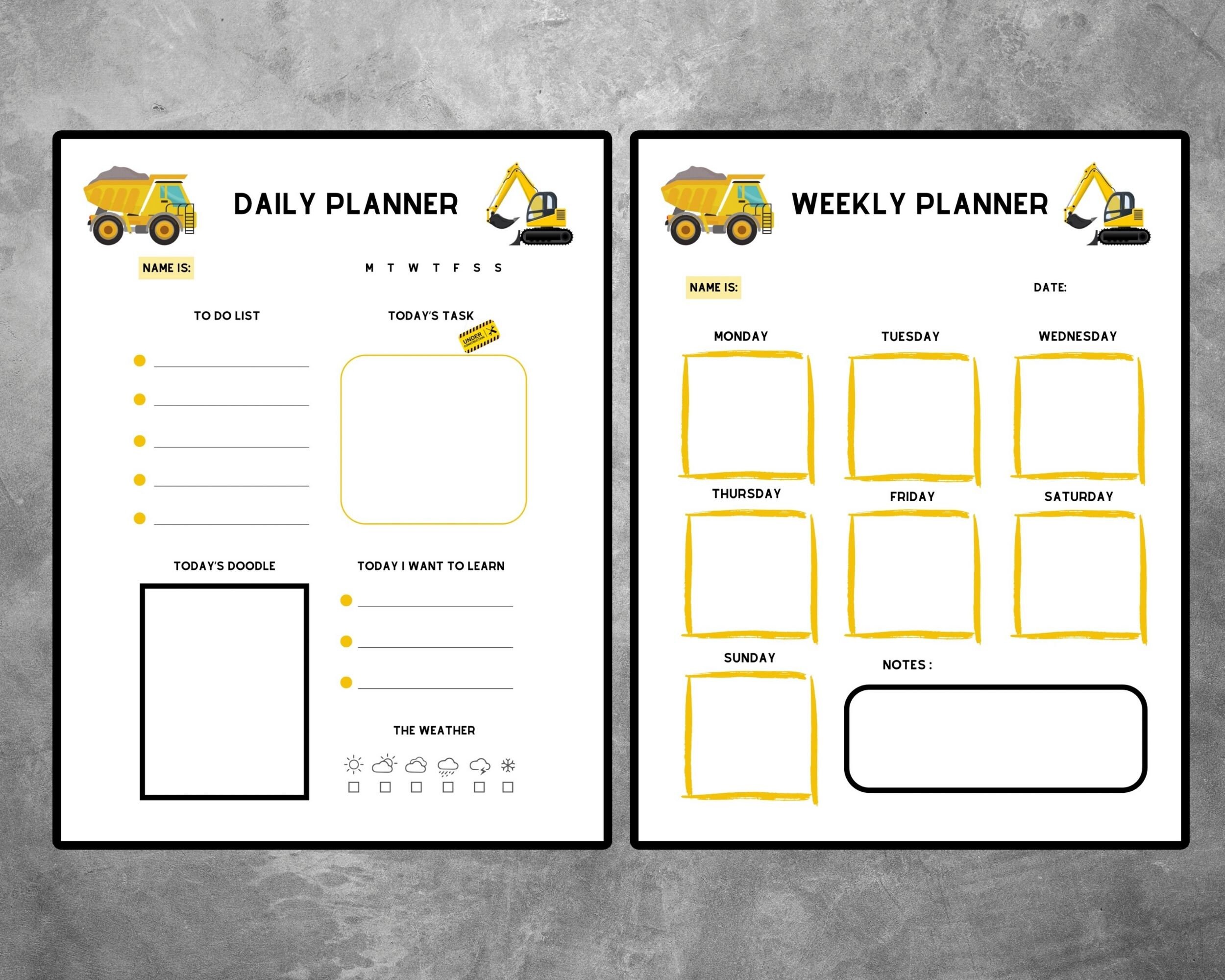 Printable Kids Planner Set, Kids School Planner, Kids Daily Planner ...