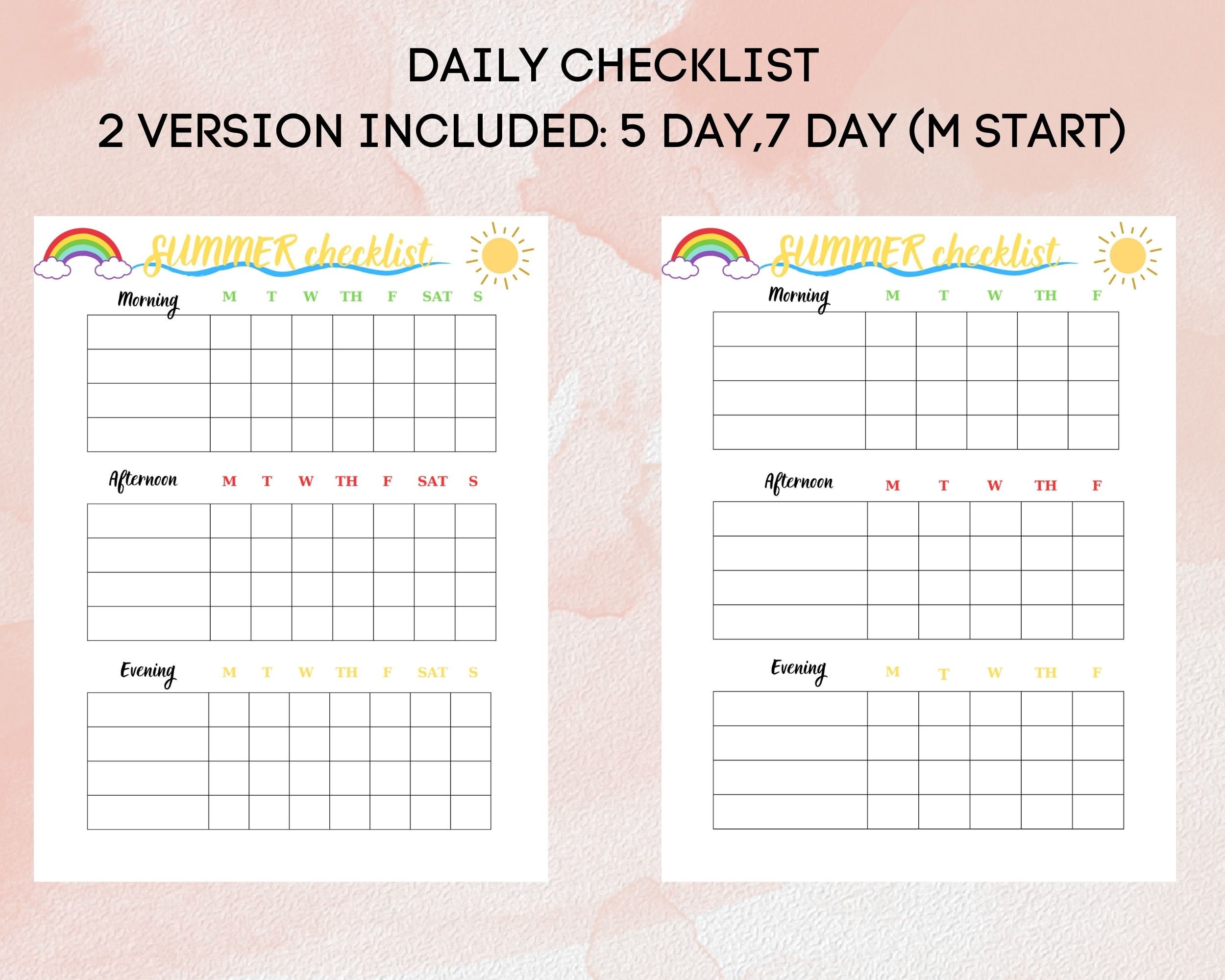 Printable Summer 2023 Planner Bundle,summer Calendar,summer Checklist ...