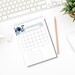 Watercolor Floral Minimalist 2024 Calendar Printable Monthly - Etsy