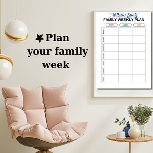 Family Weekly Planner Printable, Family Schedule, Family Organizer ...