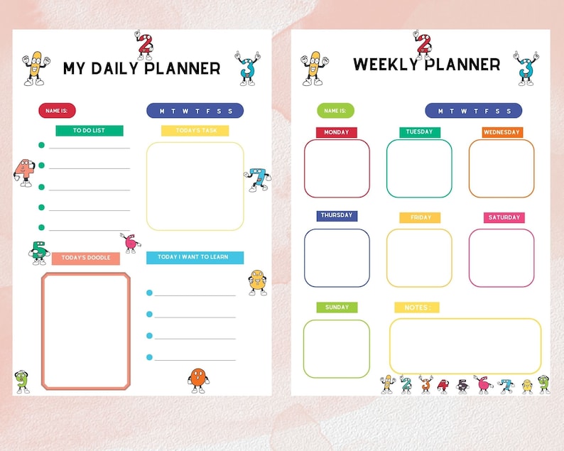 Kids Planner Printable,planner for Kids,homeschool Planner,unicorn ...