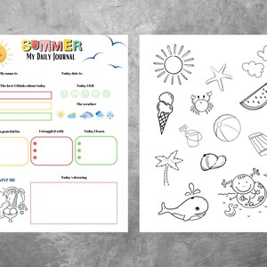 Kids Daily Journal Printable, Kids Diary Printable, Journal for Kids ...