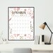 Watercolor Floral Minimalist 2024 Calendar, Printable Monthly Calendar ...