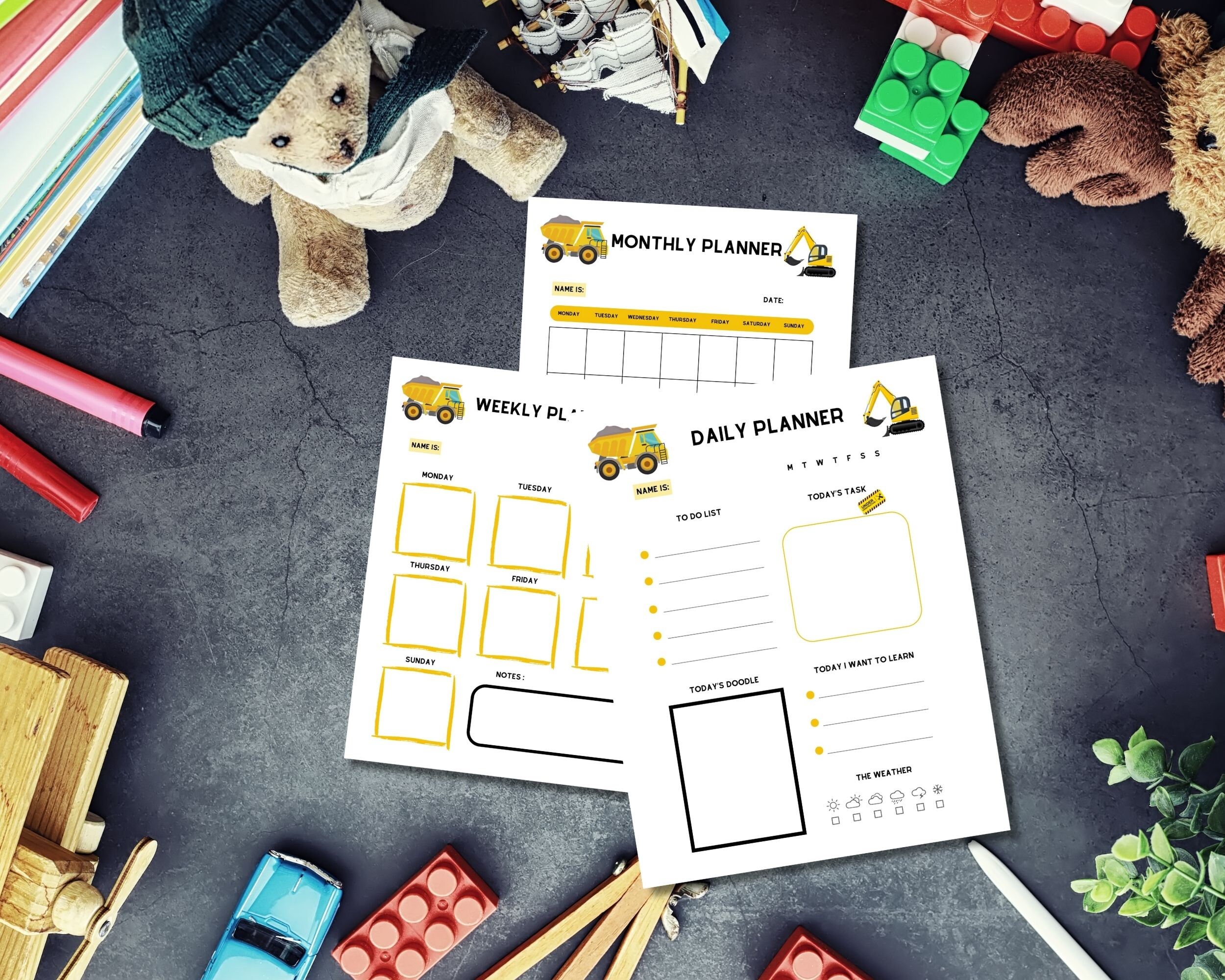 Printable Kids Planner Set, Kids School Planner, Kids Daily Planner ...