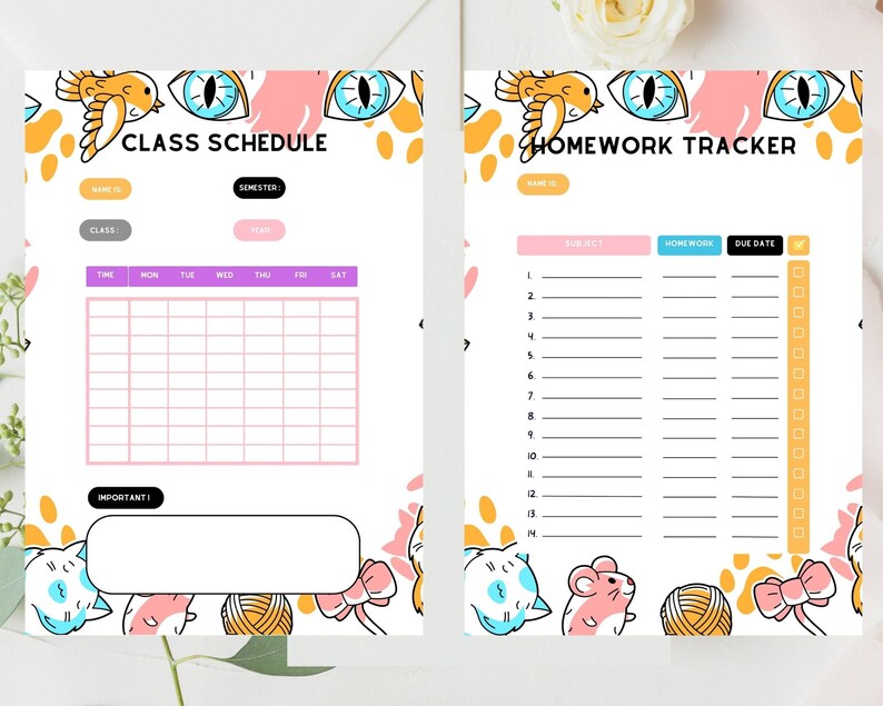 Printable Kids Planner Set, Kids School Planner, Kids Daily Planner ...