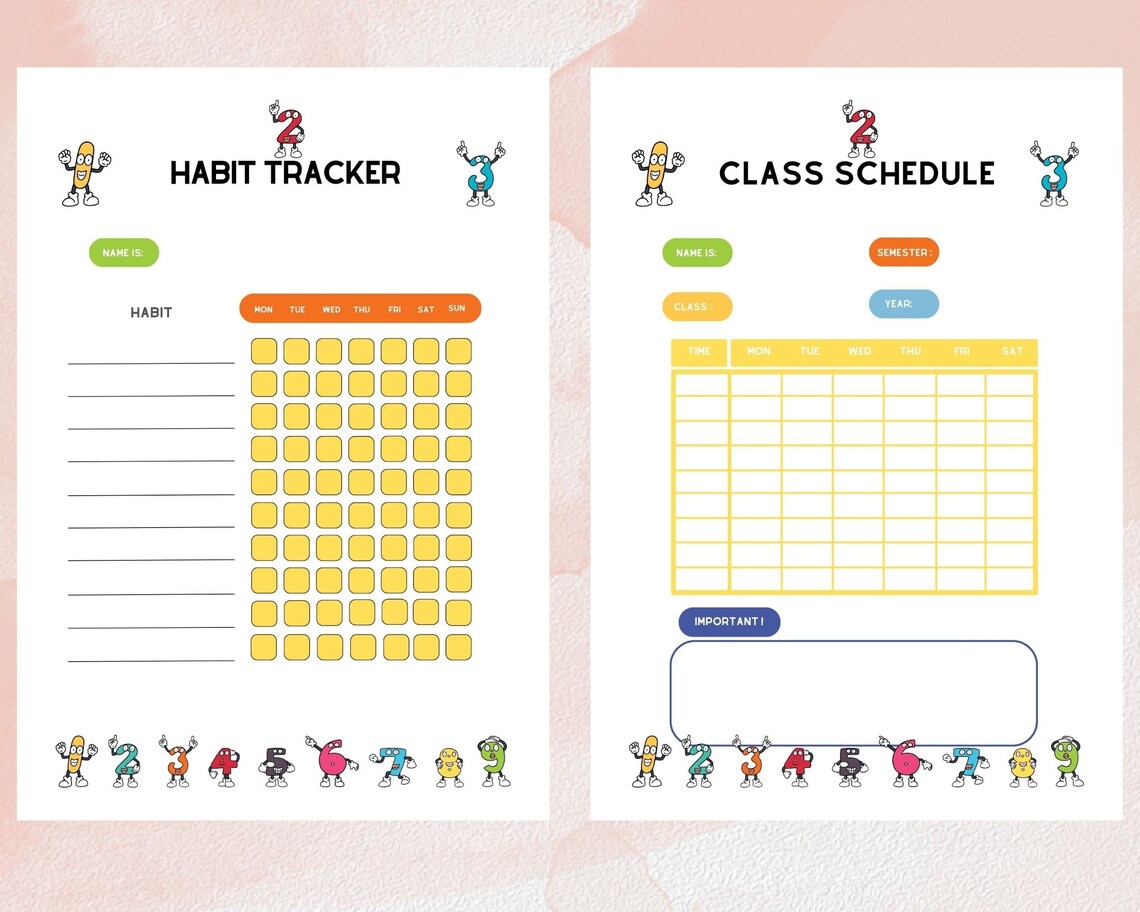 Kids Planner Printable,planner for Kids,homeschool Planner,unicorn ...